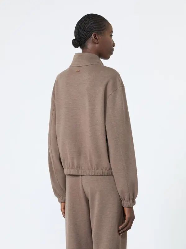 Max Mara Silk-blend Jersey Sweatshirt