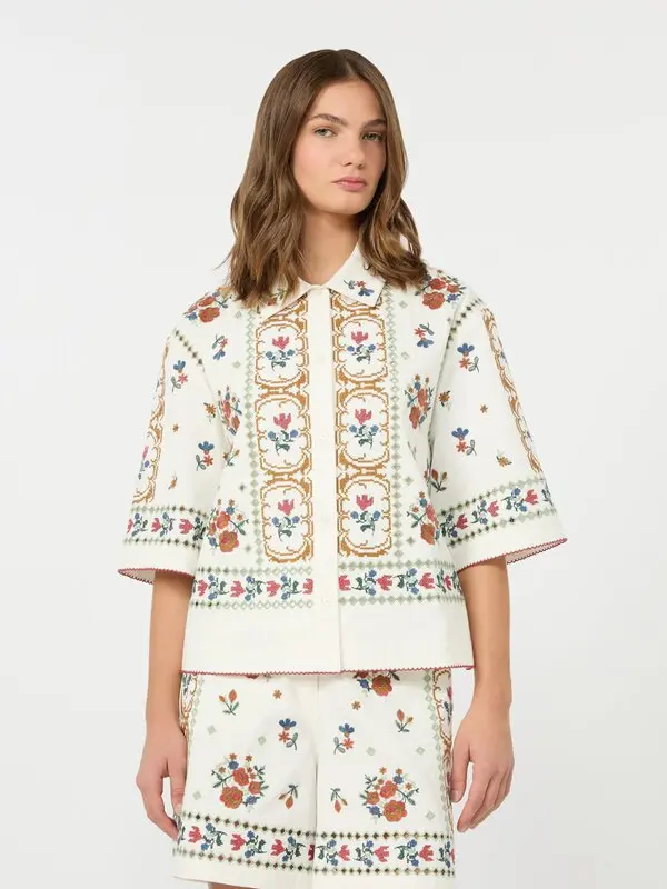 Max Mara Embroidered Cotton Jacket