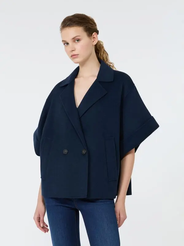 Max Mara Short Wool Broadcloth Coat