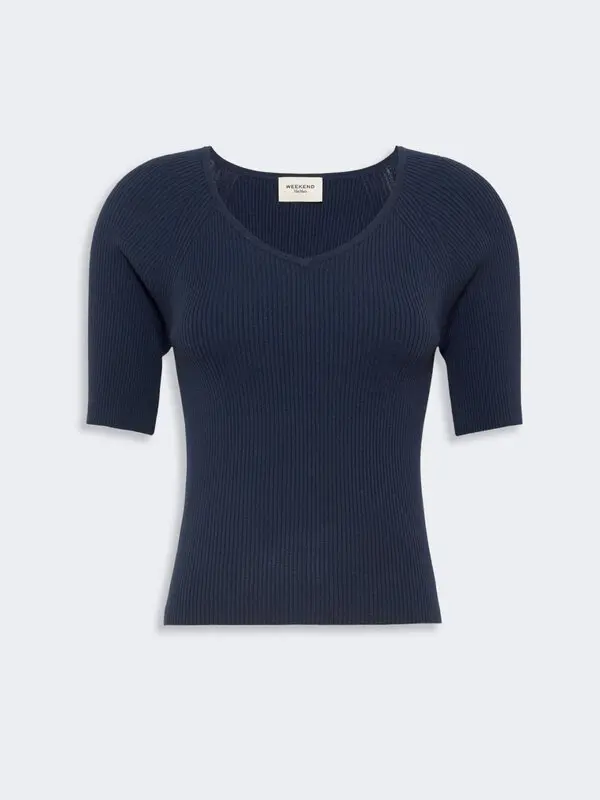 Max Mara Rib-knit Stretch Viscose Sweater