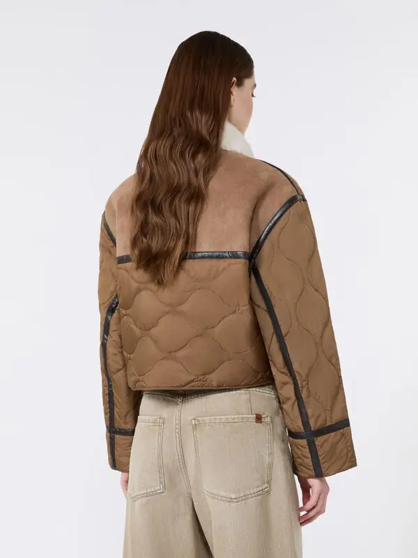 Max Mara Suede-effect And Technical Fabric Cropped Jacket