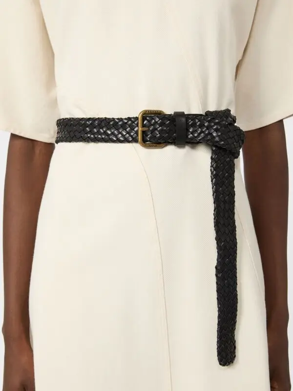 Max Mara Woven Leather Belt - Black