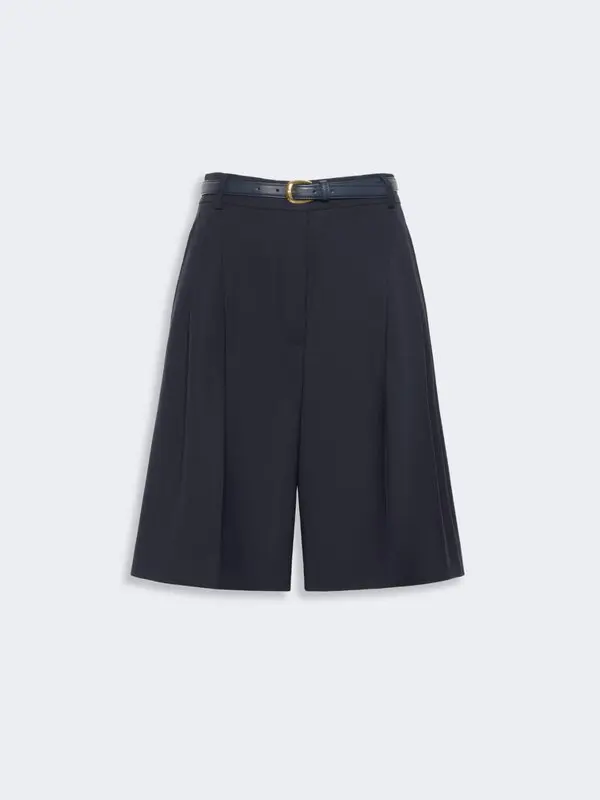 Max Mara High-waisted Woolen Cloth Bermuda Shorts