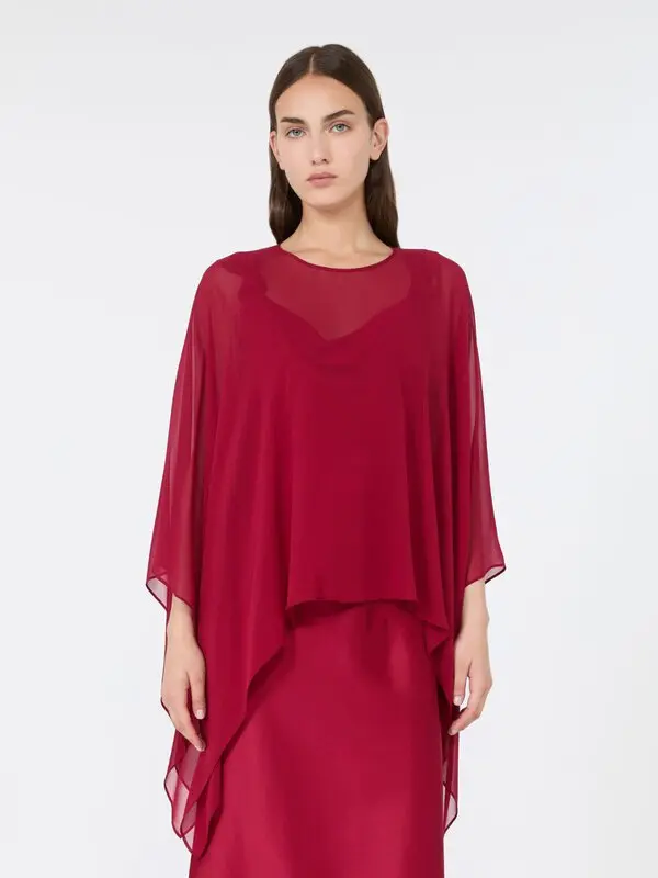 Max Mara Silk Georgette Cropped Cape