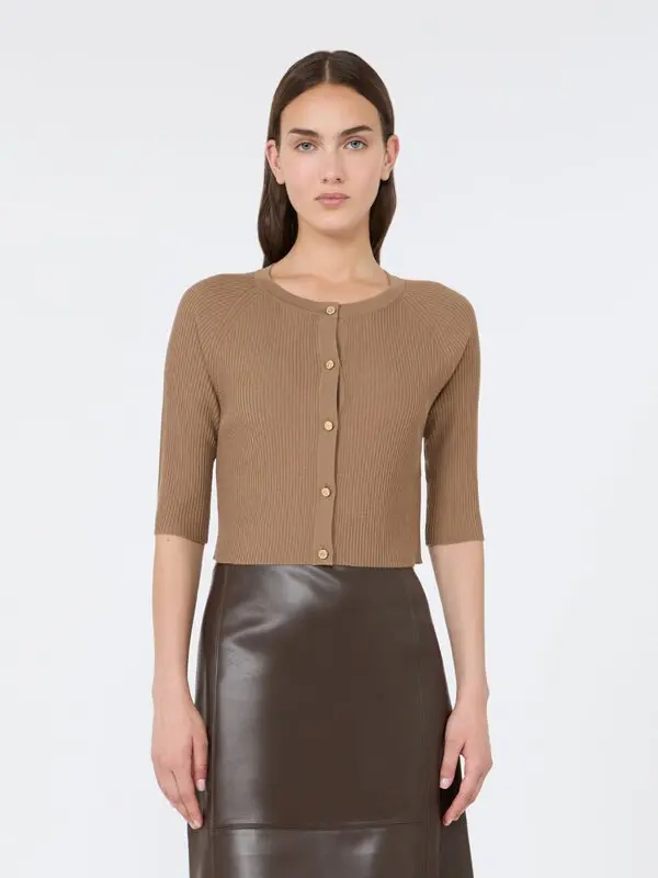 Max Mara Woollen Yarn Cropped Cardigan