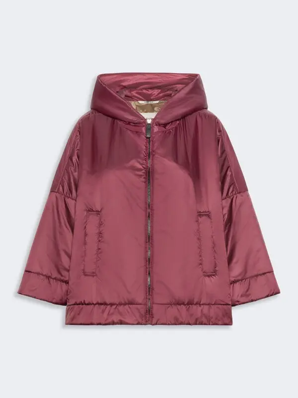 Max Mara Padded Hooded Jacket In Water-repellent Canvas - Red