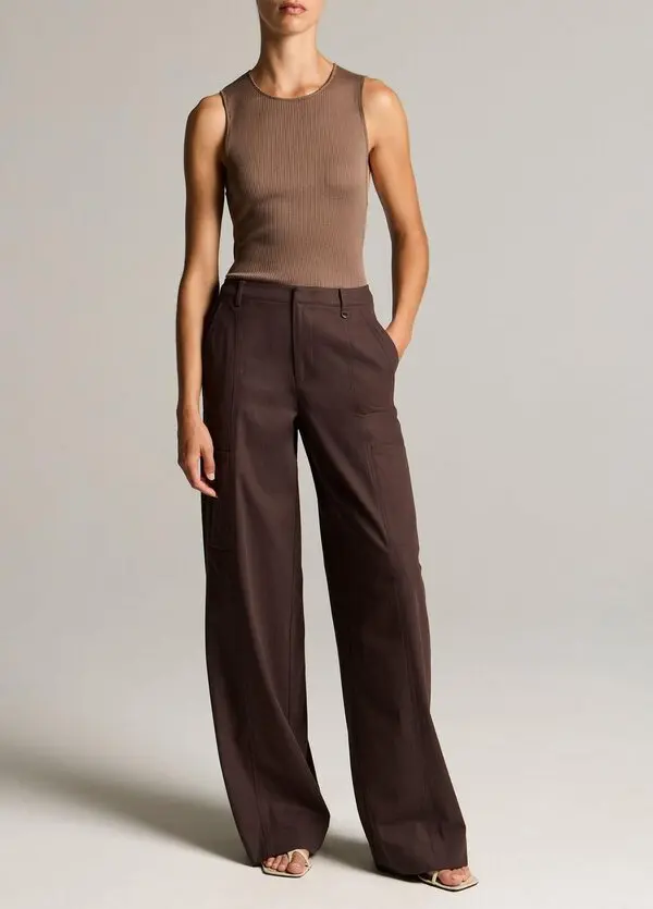 Vince Mid-rise Paneled Stretch-cotton Pant