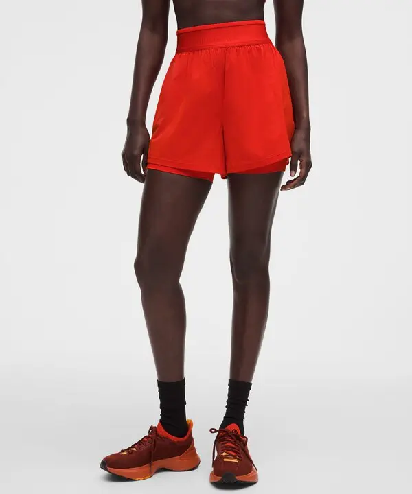 Lululemon License To Train Super-high-rise Lined Short 3.5 - Cherry Ember