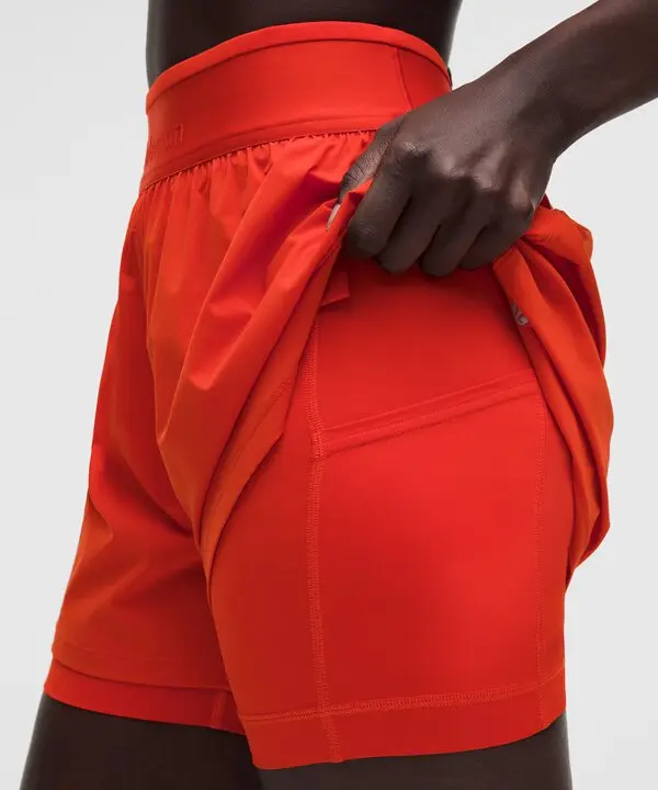 Lululemon License To Train Super-high-rise Lined Short 3.5 - Cherry Ember