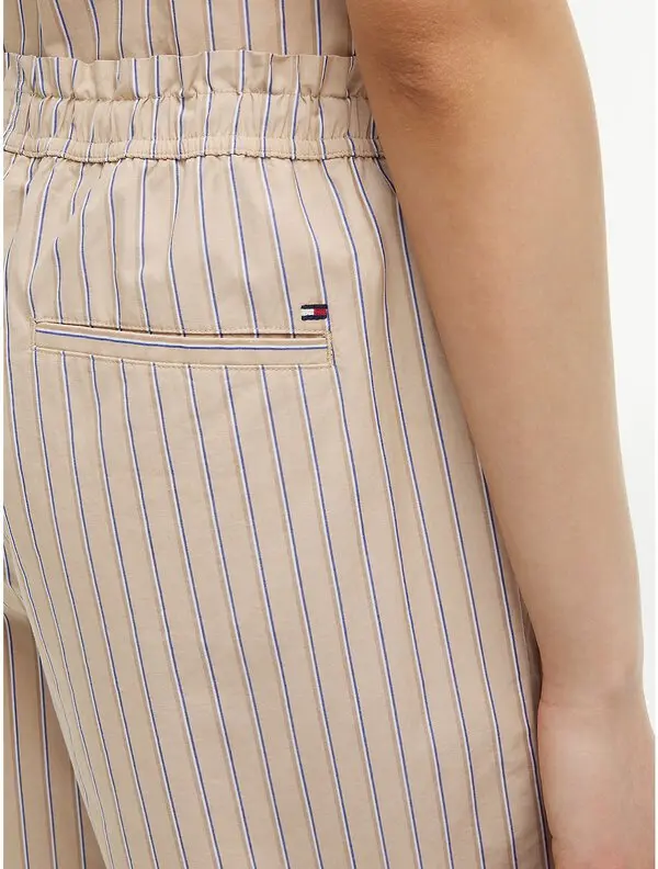 Tommy Hilfiger Striped Poplin Pull-on Pant Beige
