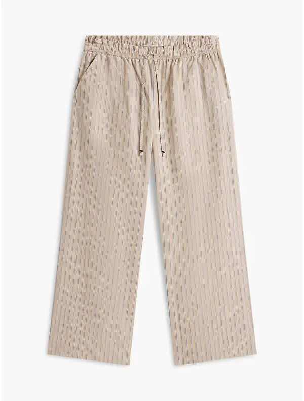 Tommy Hilfiger Striped Poplin Pull-on Pant Beige