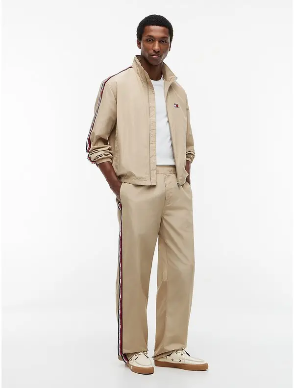 Tommy Hilfiger Logo Tape Track Pant - Light Beige