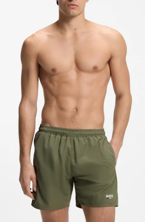 BOSS Swordfish Swim Trunks - Open Green