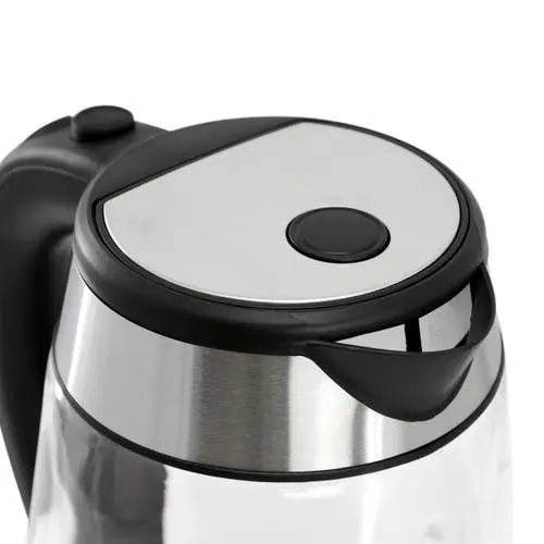 MEGACHEF 1.8 Quart Glass And Stainless Steel Electric Tea Kettle In Silver