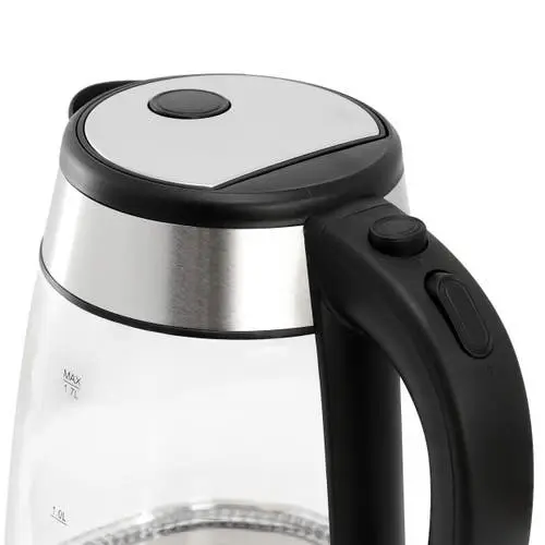 MEGACHEF 1.8 Quart Glass And Stainless Steel Electric Tea Kettle In Silver
