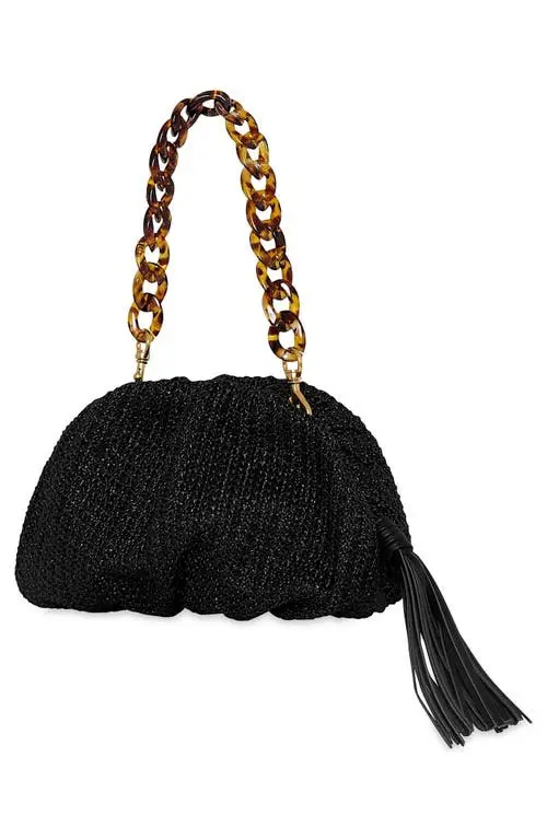 Rebecca Minkoff Ruched Clutch With Tassel Detail - Black