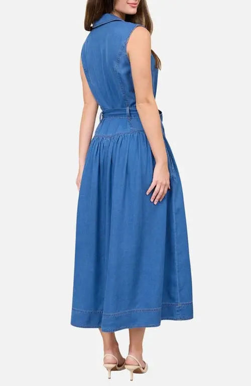 BLU PEPPER Sleeveless Midi Dress With Removable Sash