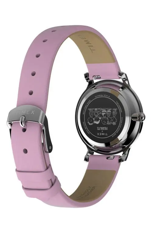 Timex® X Peanuts® Transcend Snoopy Hug Leather Strap Watch