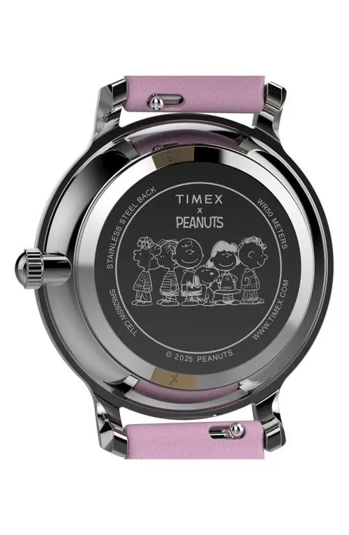 Timex® X Peanuts® Transcend Snoopy Hug Leather Strap Watch