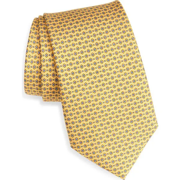 Nordstrom Floral Silk Jacquard Tie - Yellow
