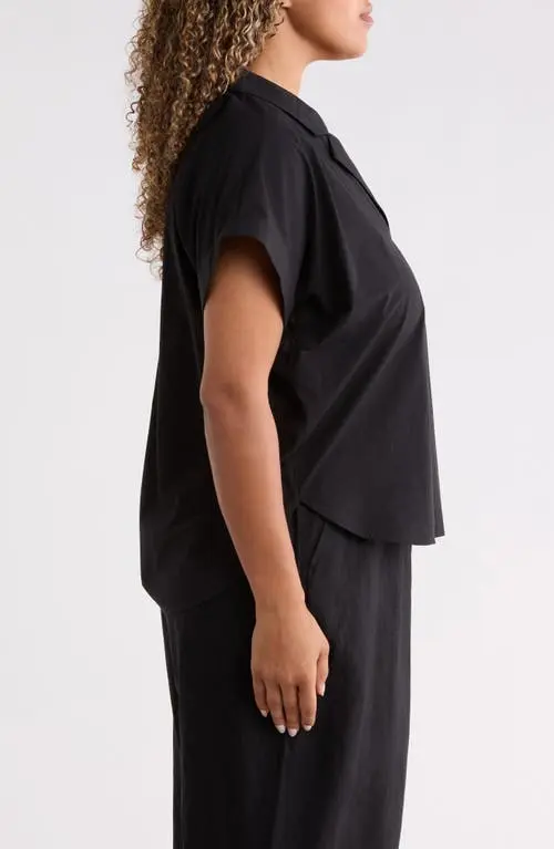 Eileen Fisher Notch Collar Organic Cotton Top