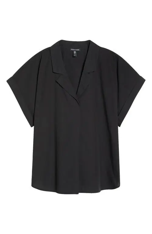 Eileen Fisher Notch Collar Organic Cotton Top