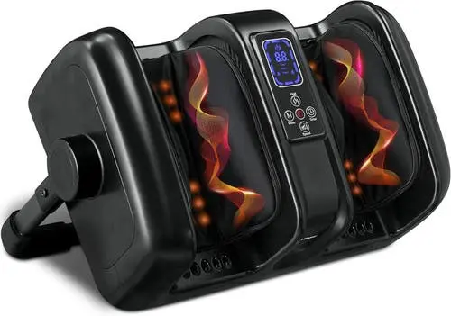 LIFEPRO Shiatsu Foot Massager With Heat Deep Kneading Foot Massager & Calf Therapy Machine - Black