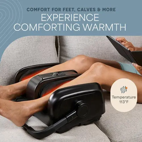 LIFEPRO Shiatsu Foot Massager With Heat Deep Kneading Foot Massager & Calf Therapy Machine - Black