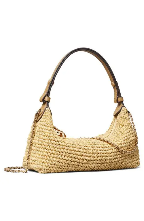 Tory Burch Fleming Pochette Straw Shoulder Bag - Natural