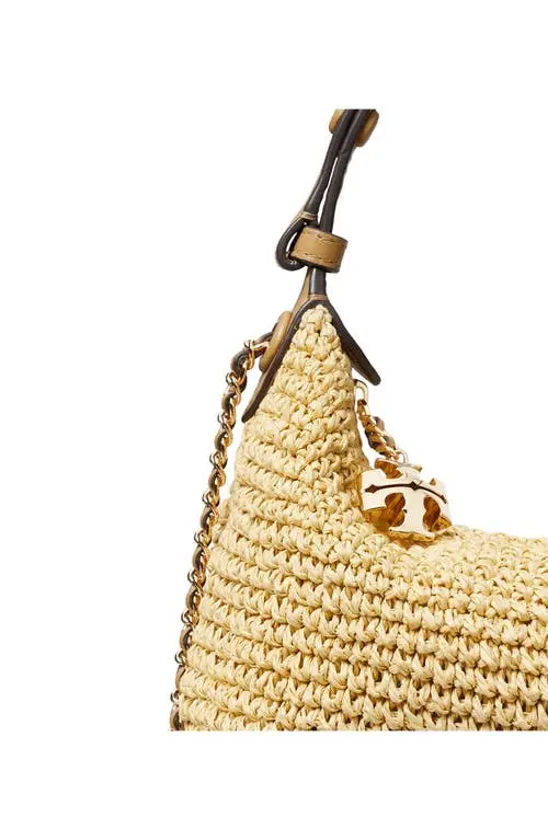 Tory Burch Fleming Pochette Straw Shoulder Bag - Natural