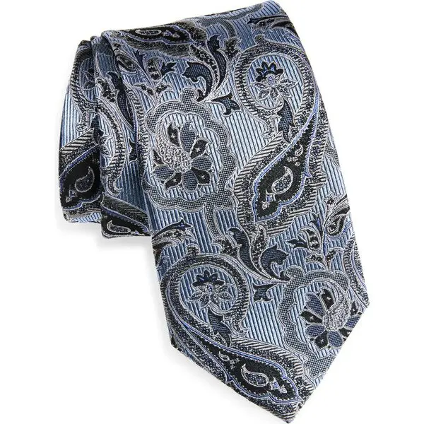 Nordstrom Floral Paisley Silk Tie - Light Blue