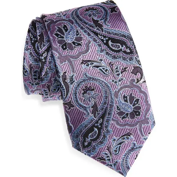 Nordstrom Floral Paisley Silk Tie - Purple
