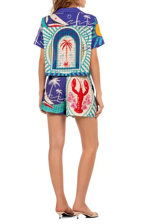 Agua Bendita Lia Alina Printed Cotton Shorts