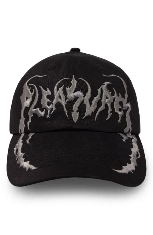 PLEASURES Claws Embroidered Baseball Cap - Black