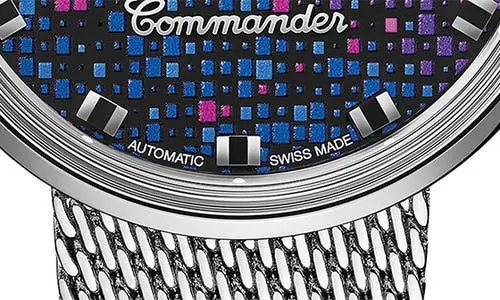 MIDO Commander Automatic Mesh Strap Watch - Black Multi