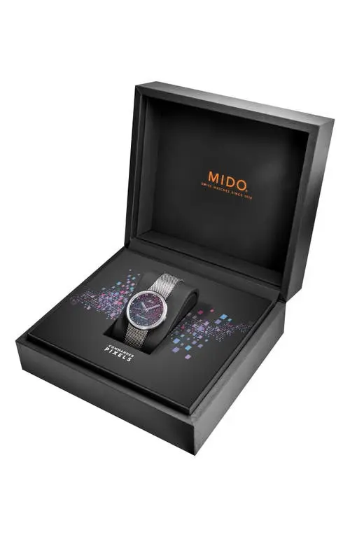 MIDO Commander Automatic Mesh Strap Watch - Black Multi