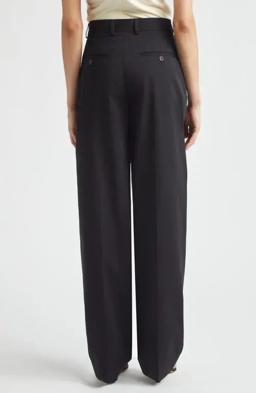 TOTEME Single Pleat Organic Cotton Trousers - Black