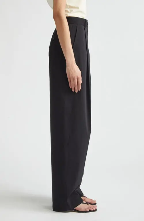 TOTEME Single Pleat Organic Cotton Trousers - Black