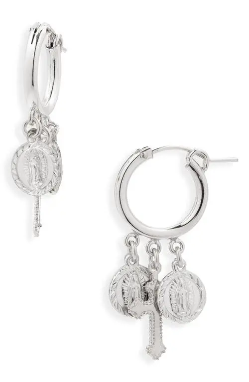 CHILD OF WILD Hail Mary Charm Drop Earrings - Silver