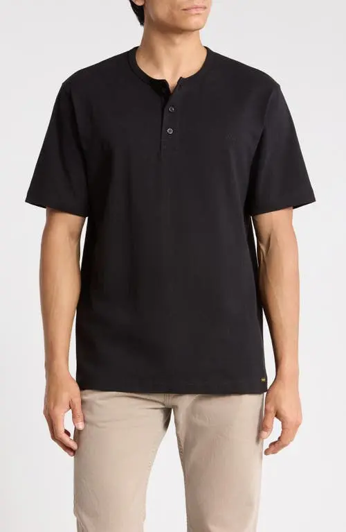 SEAGER CO Cotton Henley - Black