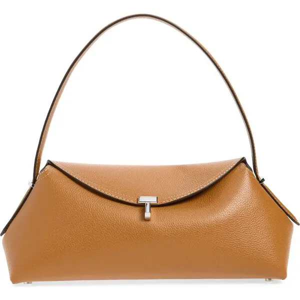 TOTEME T-lock Leather Shoulder Bag - Tan