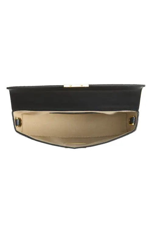TOTEME Croc-embossed Leather Clutch With Shoulder Strap - Black