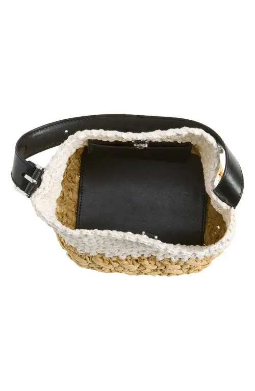 TOTEME Small Belted Paper Raffia Tote - Ecru/vanilla