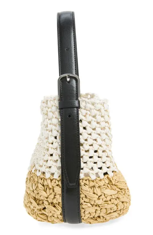 TOTEME Small Belted Paper Raffia Tote - Ecru/vanilla