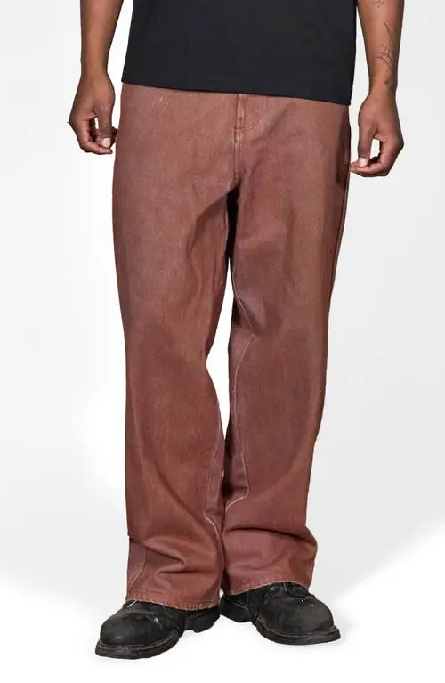 PLEASURES Spray Formula Baggy Jeans - Rust