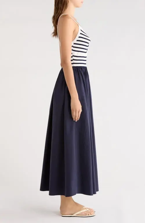FREEMARKET Stripe Mixed Media A-line Dress