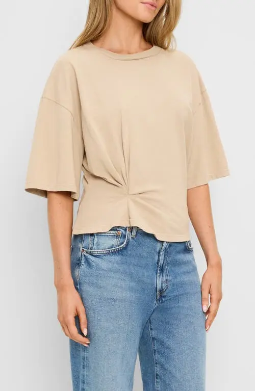Michael Stars Zinnia Pleated Side Cotton T-shirt