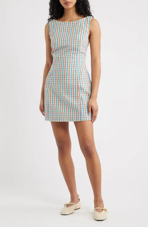 Faithfull The Brand Lydie Check Cotton & Linen Mini Dress - Sofia Check