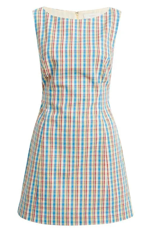 Faithfull The Brand Lydie Check Cotton & Linen Mini Dress