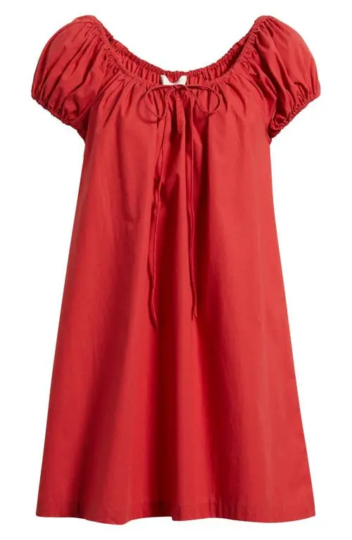 Faithfull The Brand Marblau Cap Sleeve Cotton Mini Dress